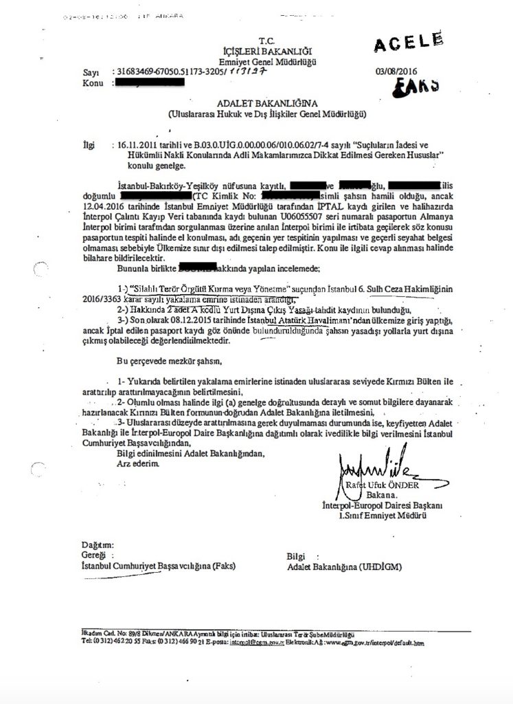 Secret documents reveal abuse of Interpol mechanisms by Turkish ...